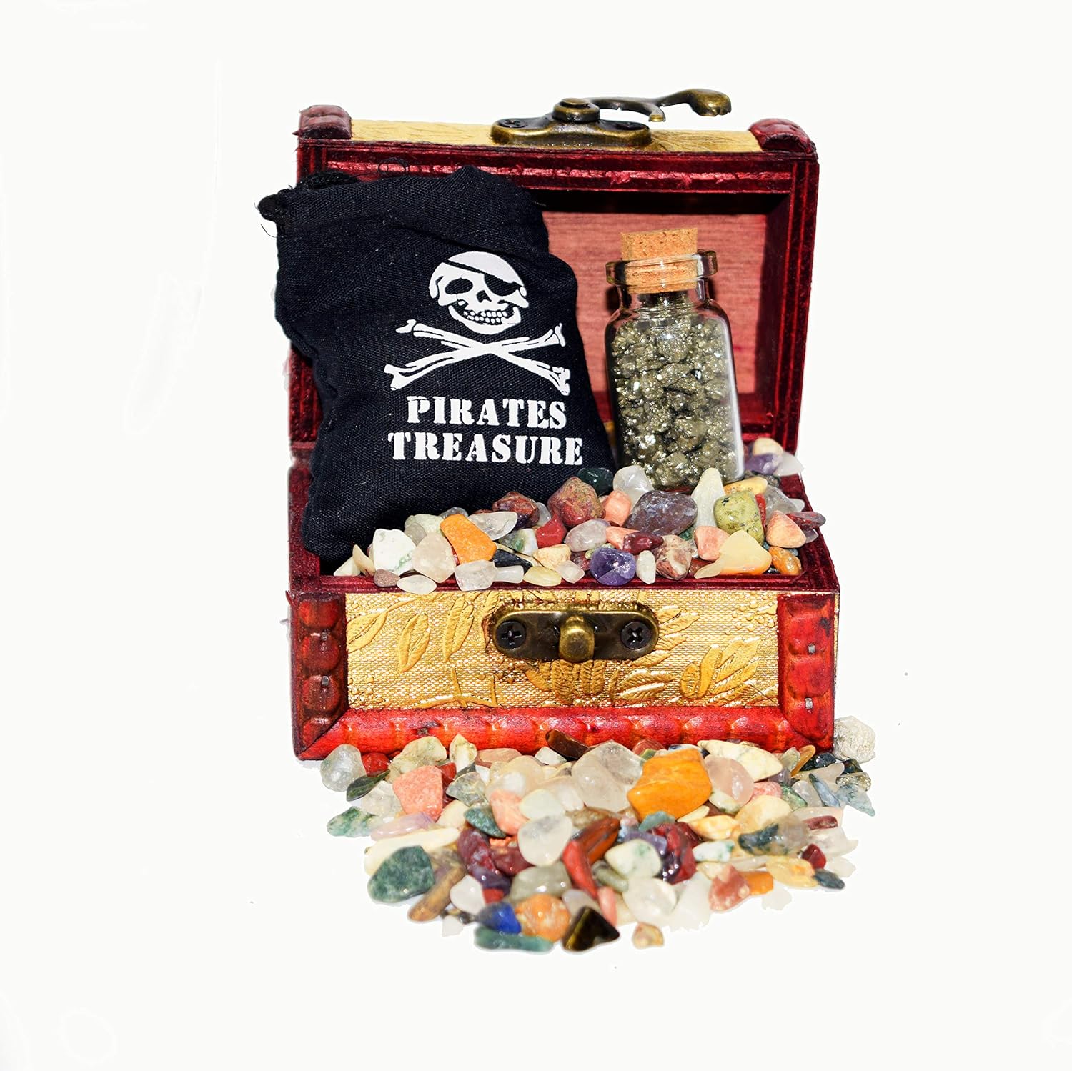Jurassic Jacks Pirates Treasure Chest With Real Gemstones & Fools Gold ...