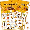 Amazon.com: Geefuun 32 Players Thanksgiving Games Fall Bingo Cards for ...