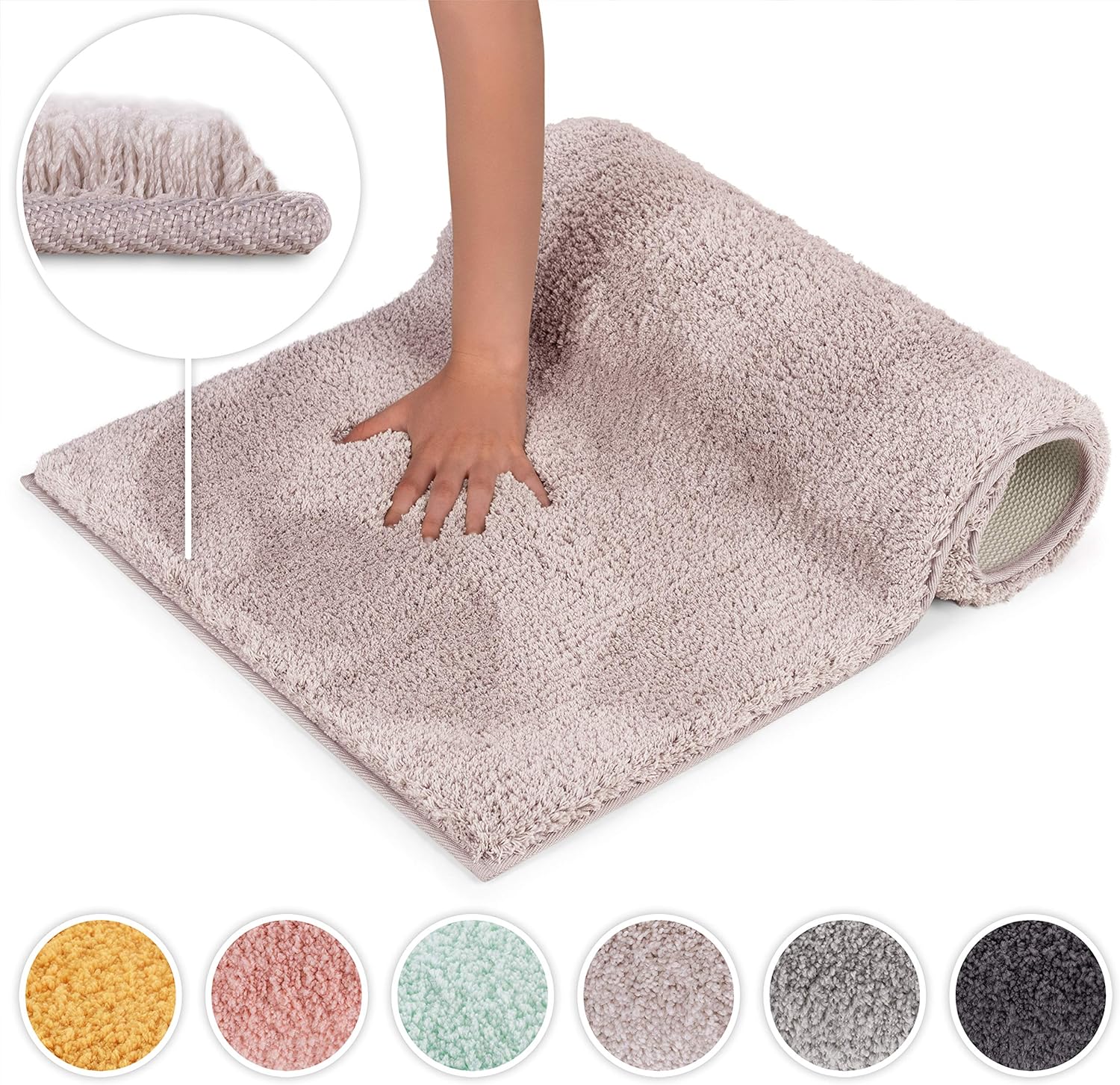 Blumtal Badezimmerteppich rutschfest - Weiche Badematte, Badvorleger ...
