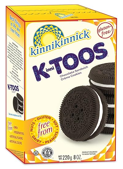 Kinnikinnick, KinniTOOS Chocolate Sandwich Cream Cookies, 8 oz.: Amazon ...
