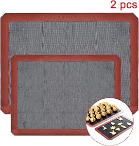 Amazon.com: ASENKY Silicone Hollow Baking Mat Sheet, Set of 2. NonStick Oven Liner Perforated ...