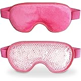 Amazon.com: 2PCS Cooling Eye Mask with Gel Bead, Reusable Cold Compress ...