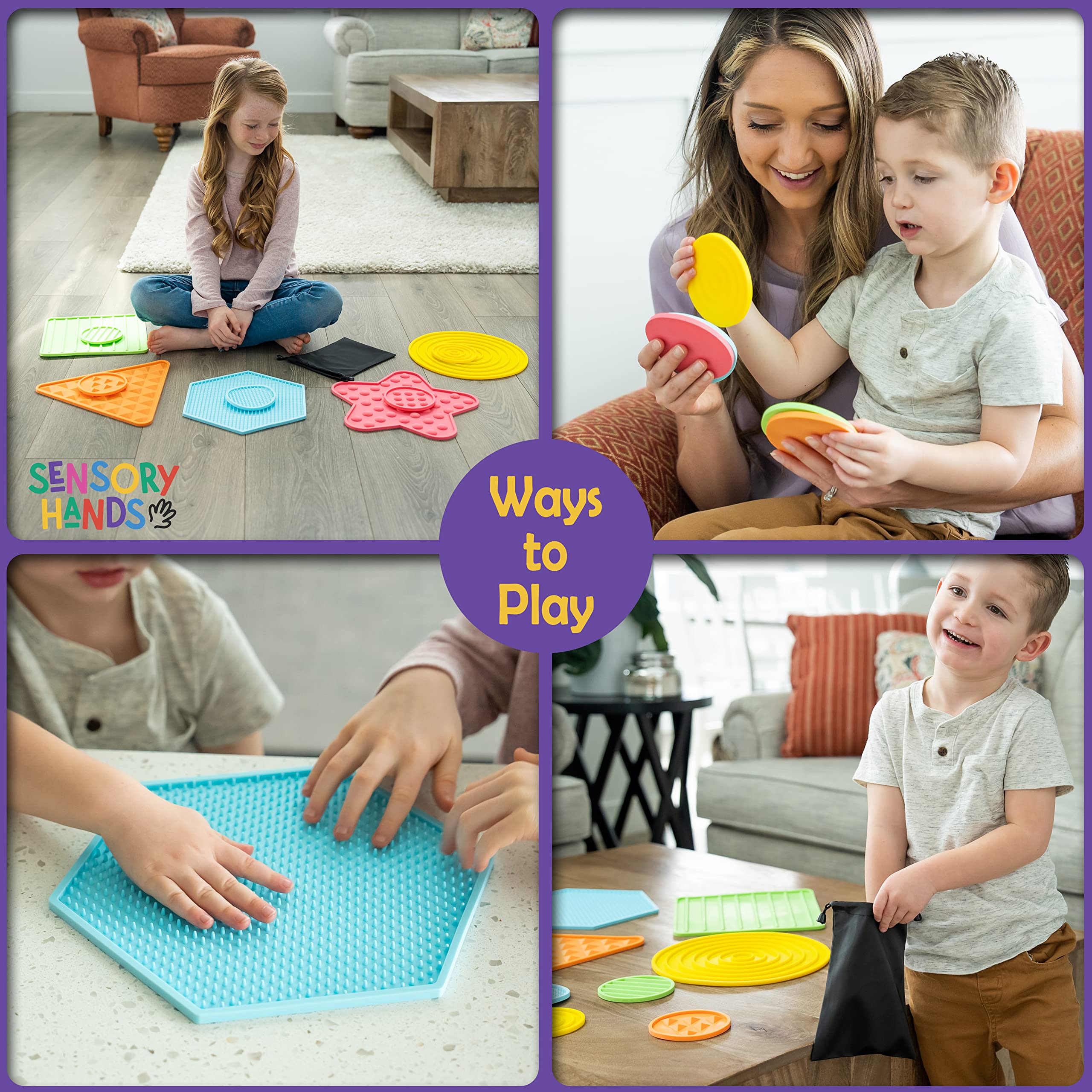 Mua Calming Sensory Shapes - Tactile Sensory Tiles Discs for Learning ...