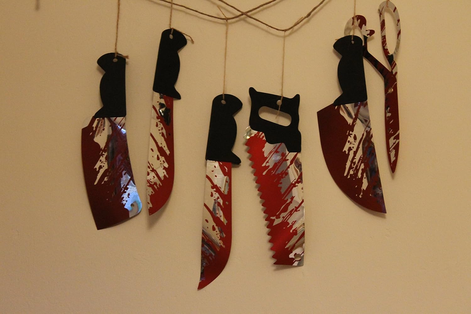 1.8m Hanging Knives Garland - 6pc on string - Use in windows, walls ...