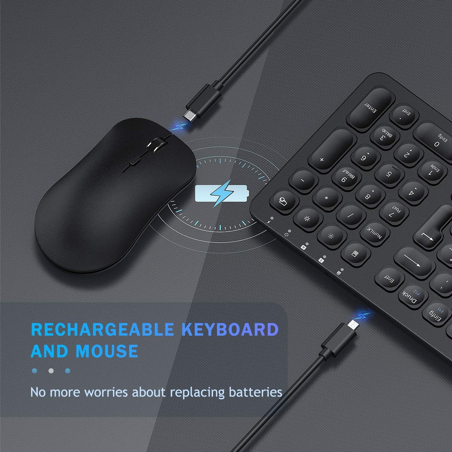 Wireless Keyboard and Mouse – Seenda 2.4G Rechargeable Ultra Slim Thin ...