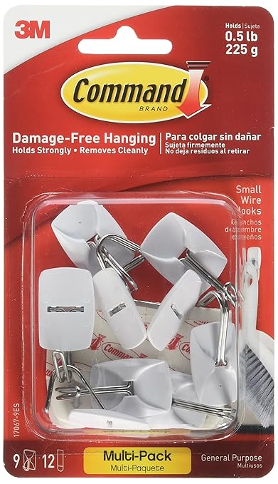 Command Strips 17067-VP Small Command Wire Hooks Value Pack 9 Count ...