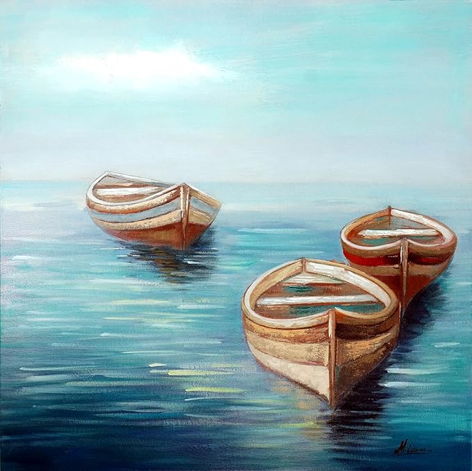 Kunst & Ambiente - Silence – Meer Bild – Martin Klein - 90x90cm – Boot ...