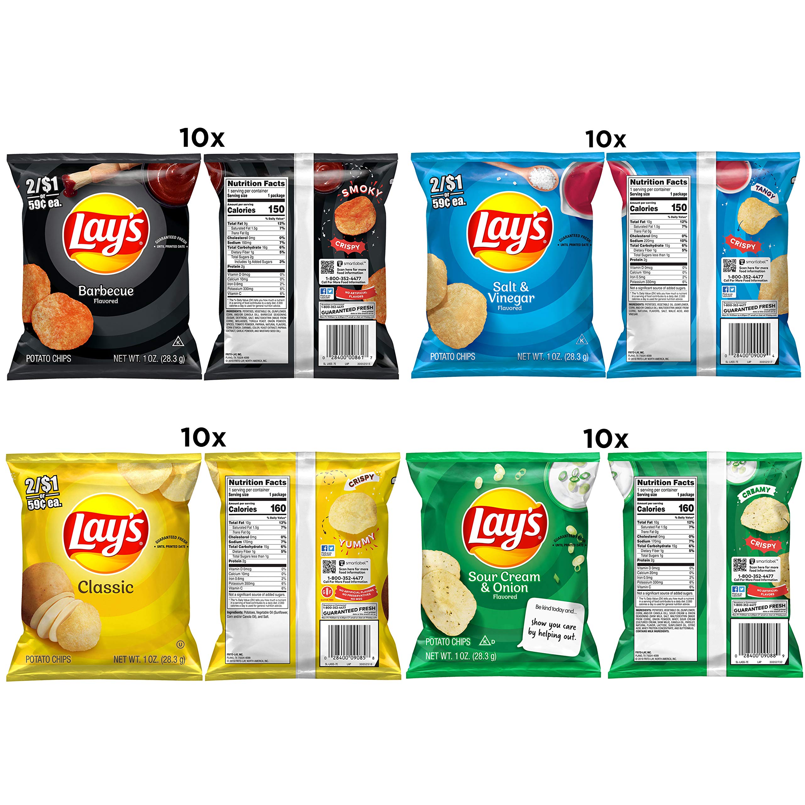 Ruffles Variety Pack Chips Ruffles Potato Chips Variety Pack - 21 Count ...