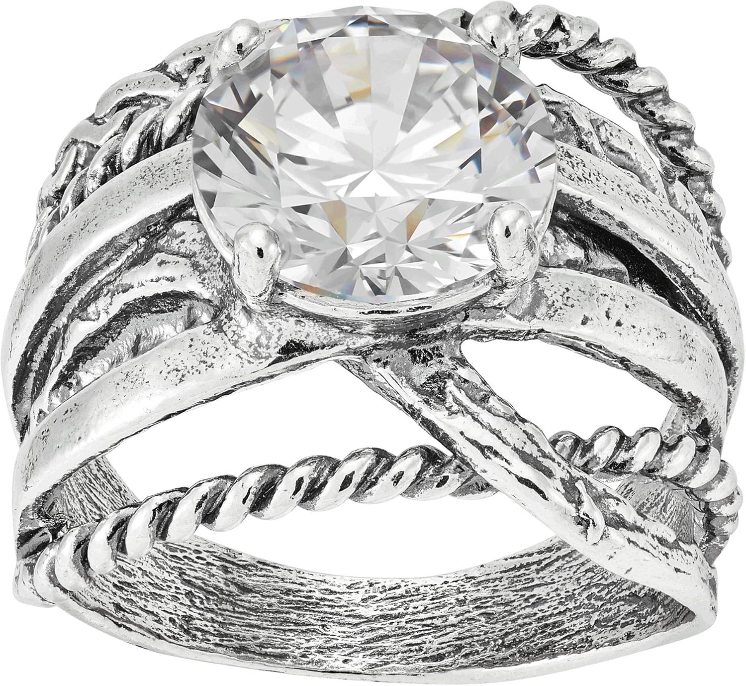 Amazon.com: Silpada 'Sparkle on' Cubic Zirconia Ring in Sterling Silver ...