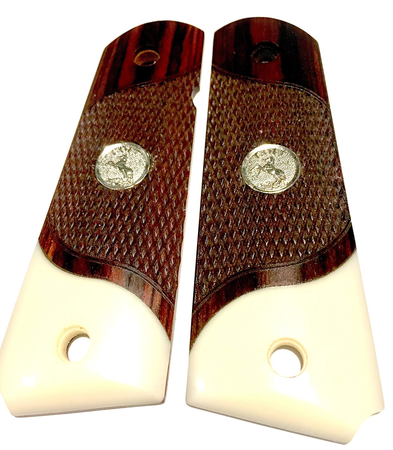 Amazon.com: 1911 GRIPS FITS COLT FULL SIZE,INCREDIBLE SCROLLED WOOD ...