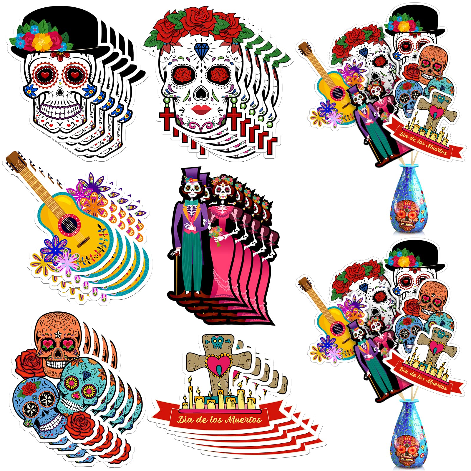 30 Pcs Day of the Dead Decoration Dia De Los Muertos Classroom Bulletin ...