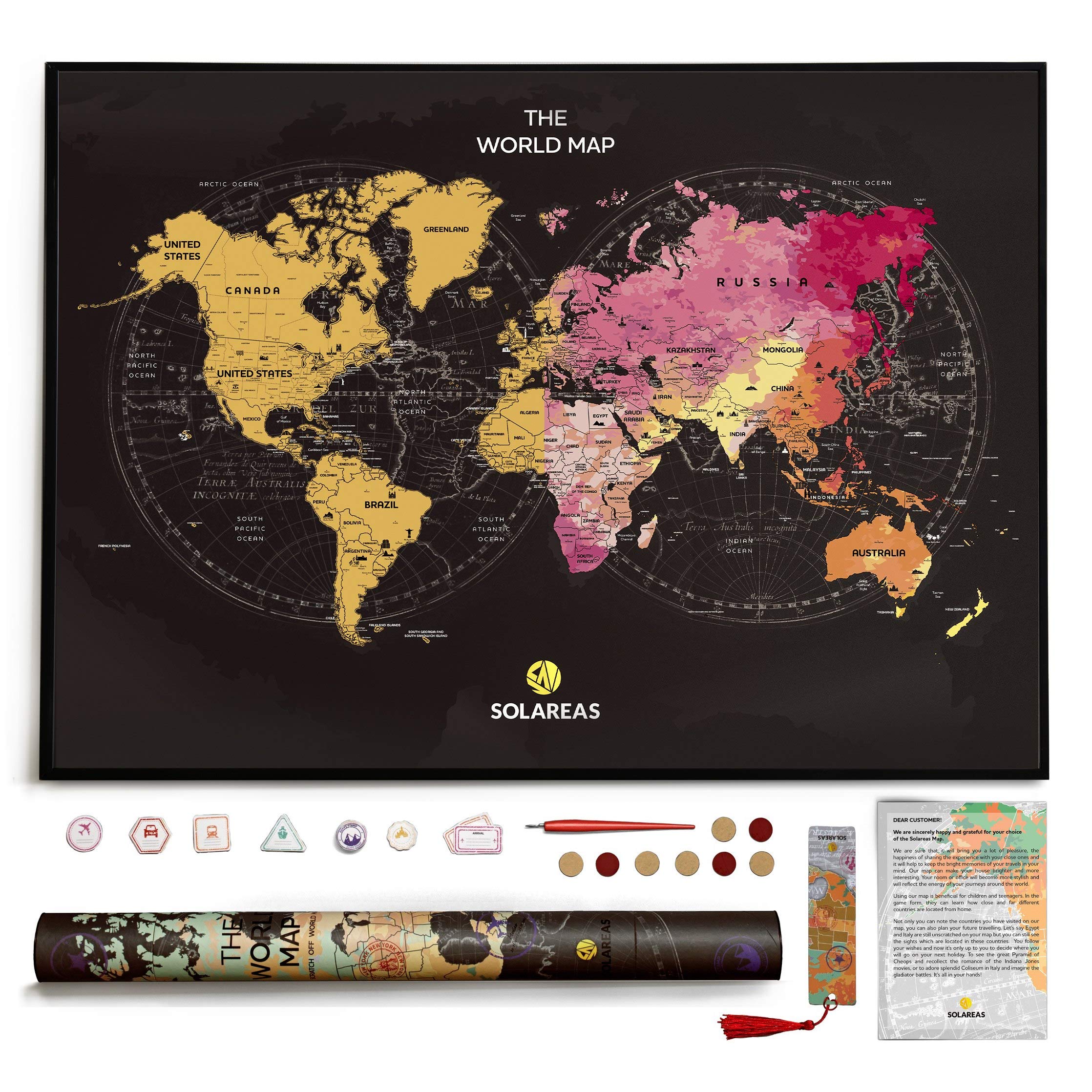 Scratch Off World Map Poster - Travel Gifts For World Travelers ...