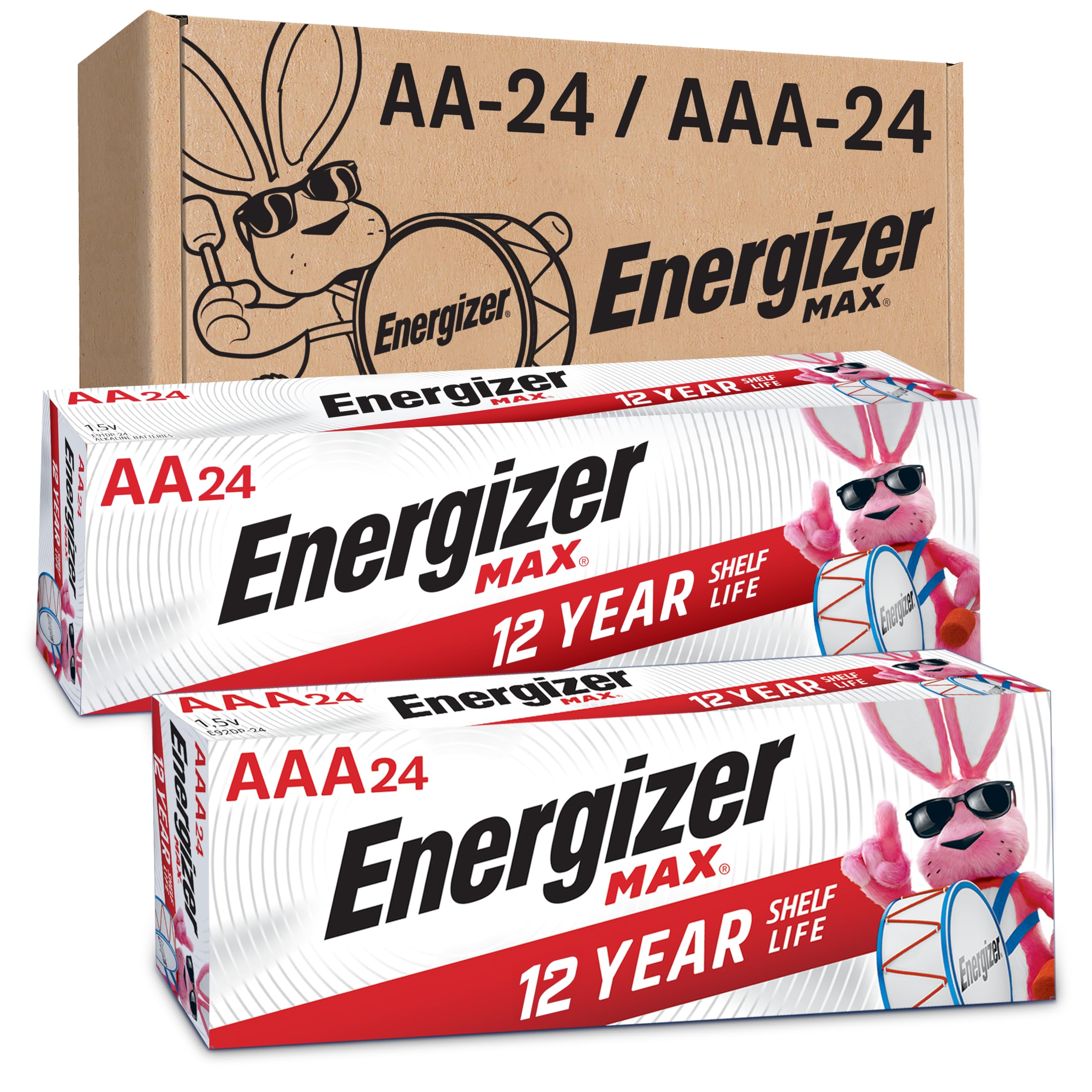 Energizer AA Batteries and AAA Batteries, 24 Max Double A Batteries and ...