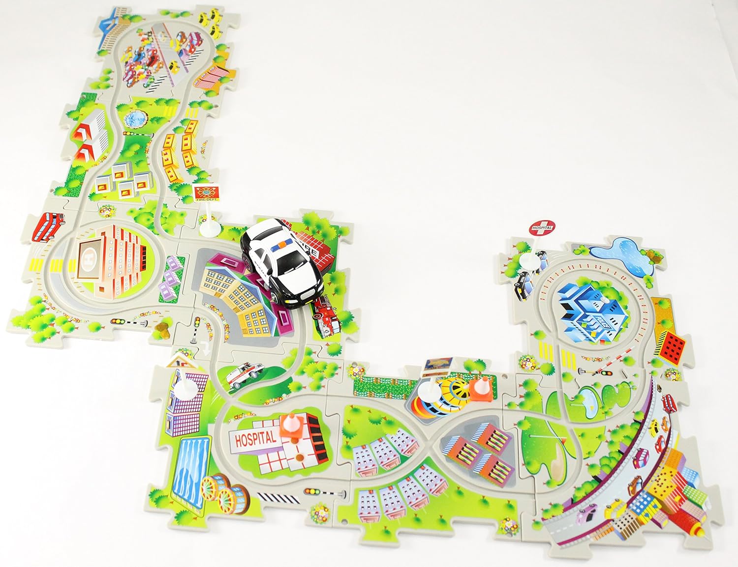 Amazon.com: Puzzle Track Play Set - Battery-Operated Toy Vehicle ...