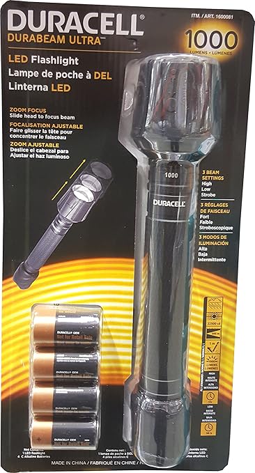 Duracell Durabeam Ultra LED Flashlight 1000 Lumens: Amazon.in: Electronics