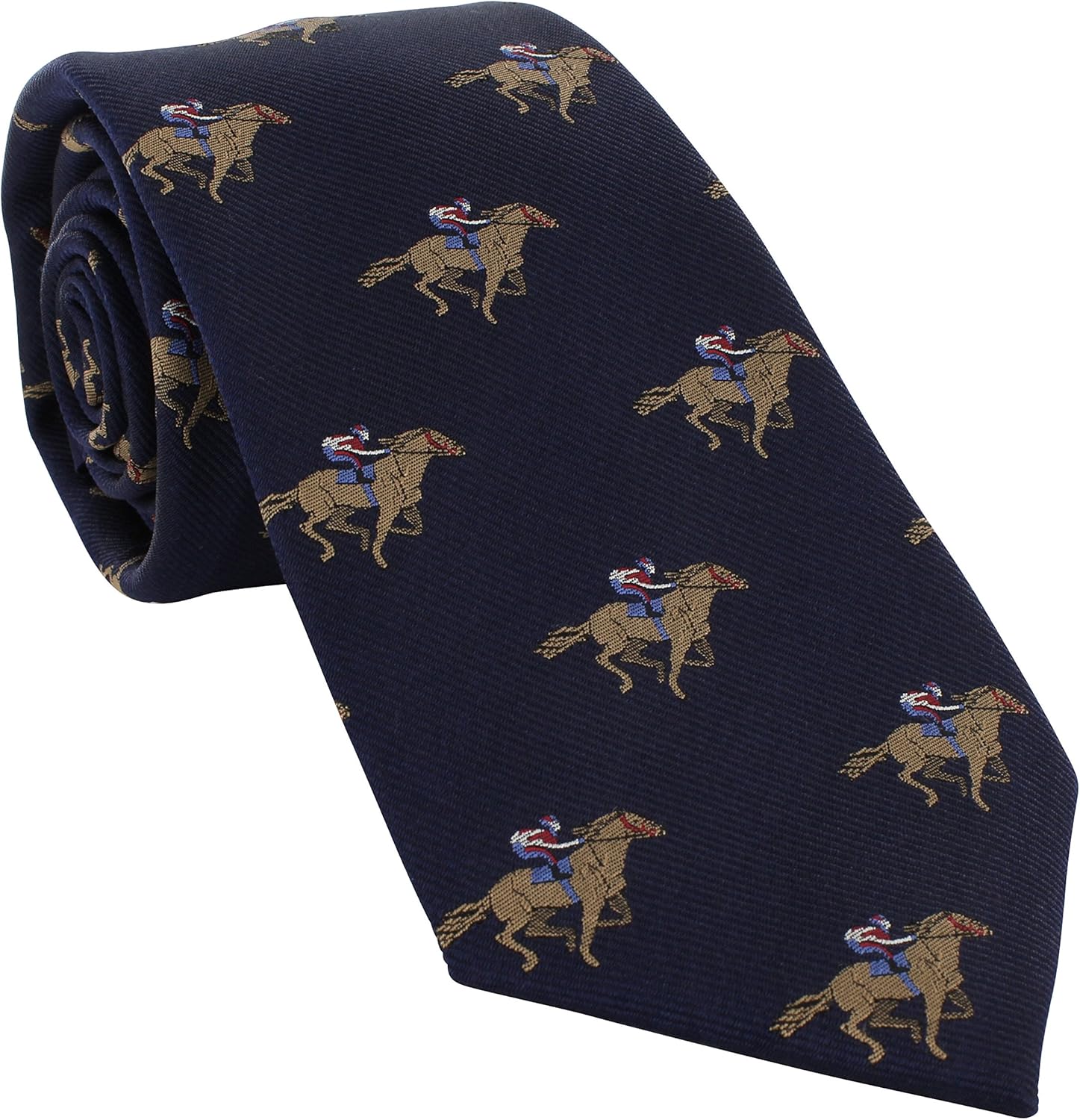 Jockey on Race Horse Silk Tie (Navy): Amazon.co.uk: Clothing