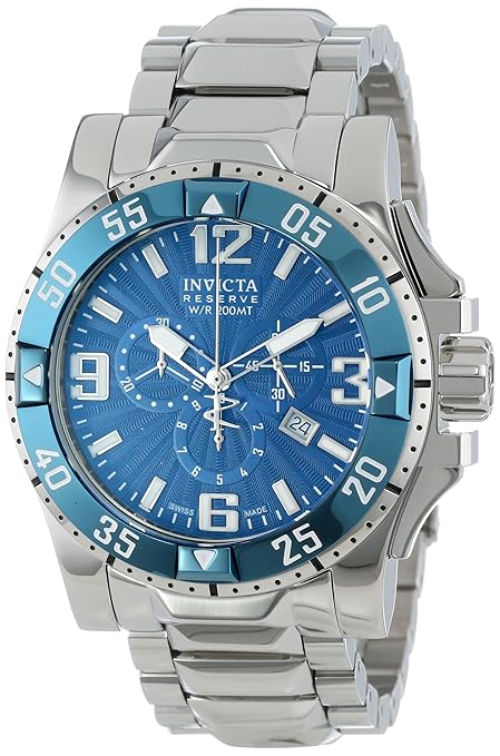 Invicta Men's Quartz Watch with Blue Dial Chronograph Display and ...