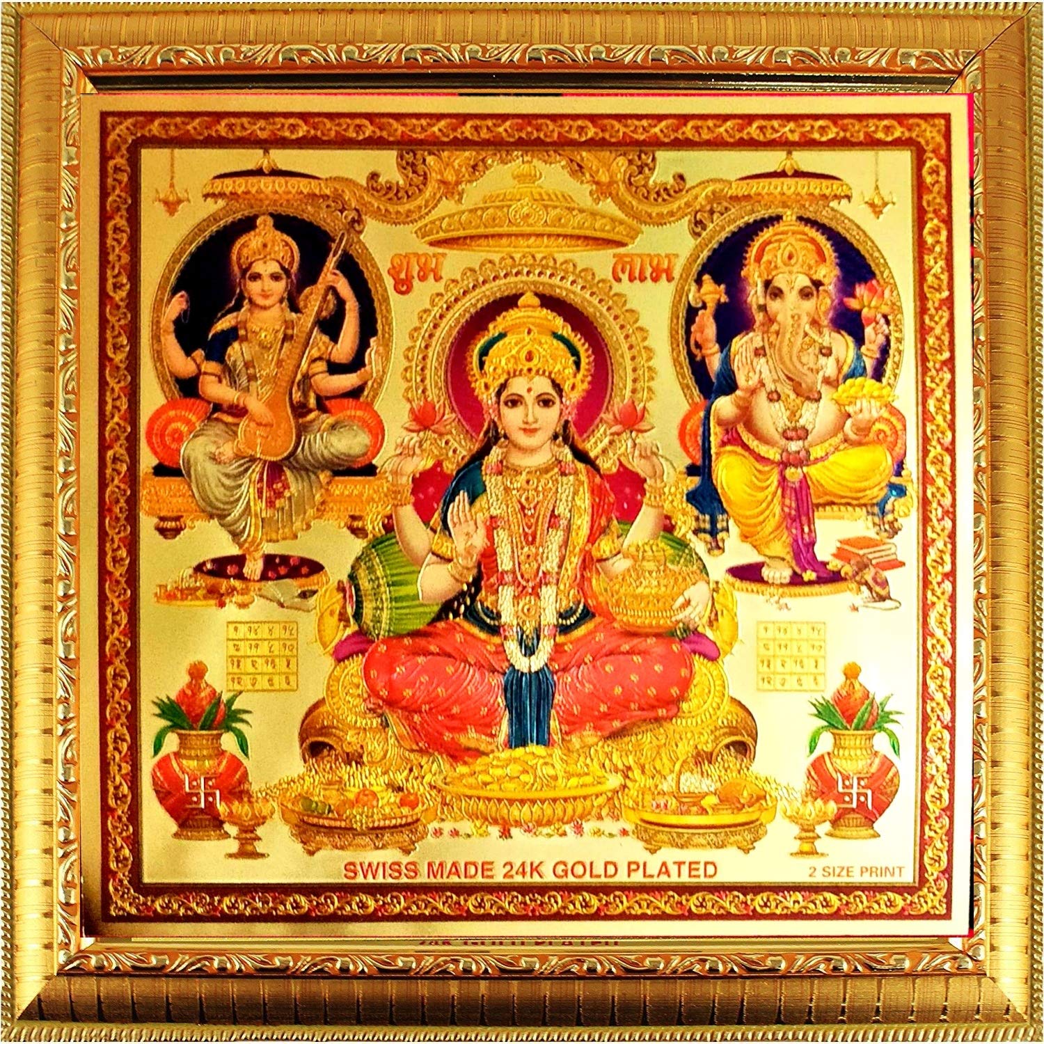 Buy Suninow Laxmi Ganesh Saraswati God Photo for Pooja | Hindu Bhagwan ...