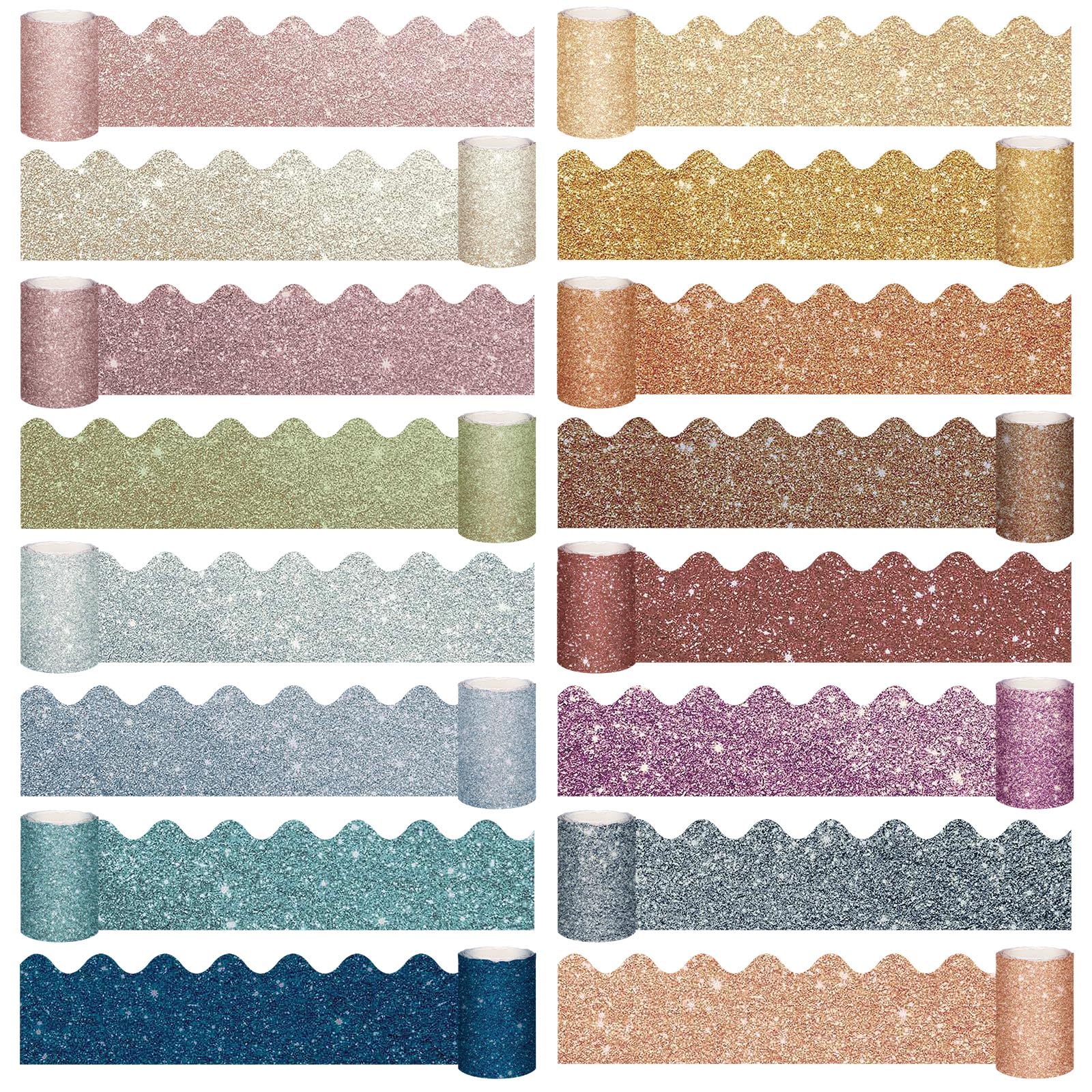 Qeeenar 16 Rolls 263 ft Bulletin Board Borders Scalloped Border Trim ...