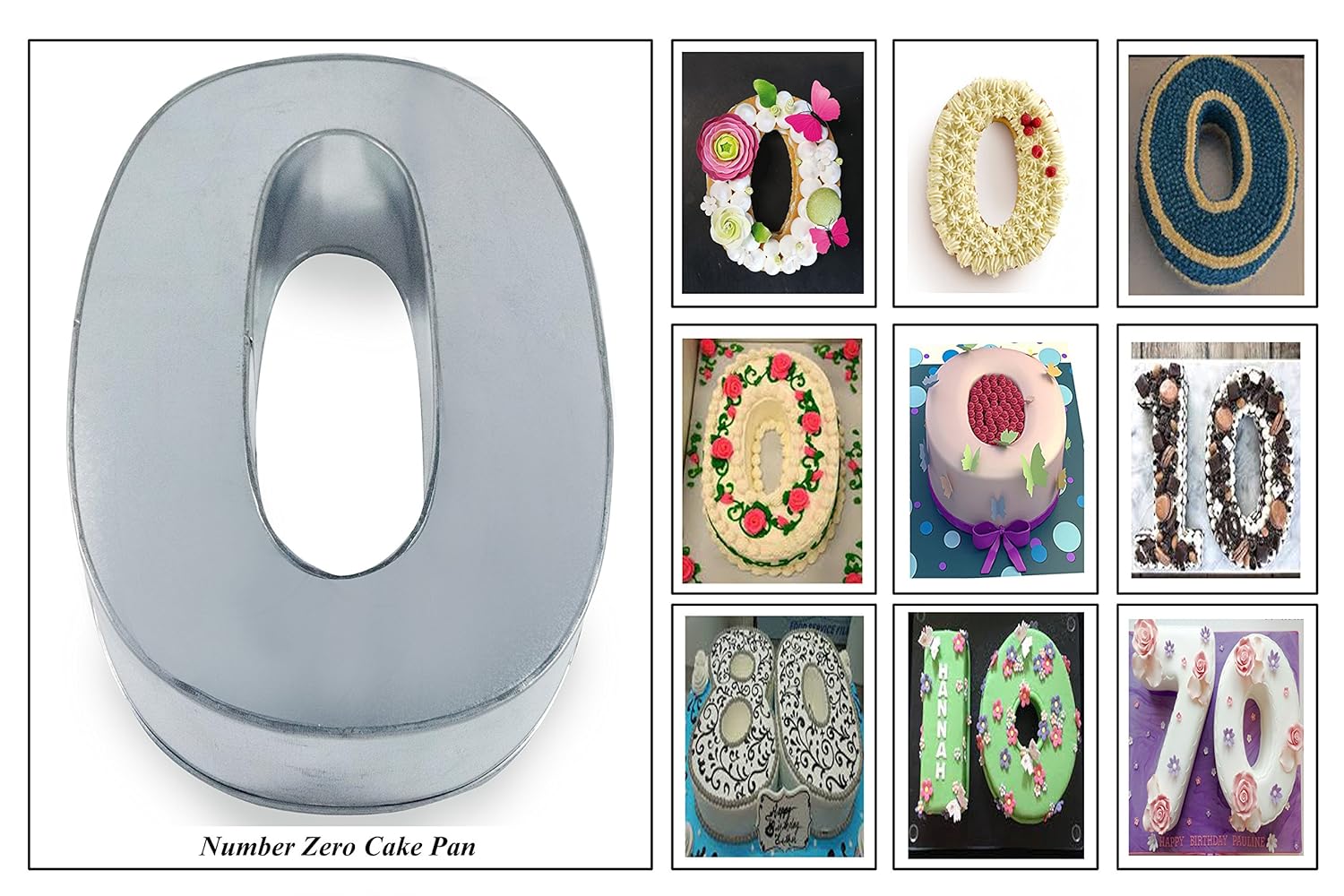 Small Number Zero Birthday Wedding Anniversary Cake Tin - 10" x 8" (2.5 ...