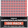 Amazon.com: Laughing Lizards Bulk Small American Flag Patches (100 Pack ...