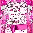 Amazon.com: Pink Birthday Party Decorations for Girls - (Total 85pcs) pink Glitter happy ...