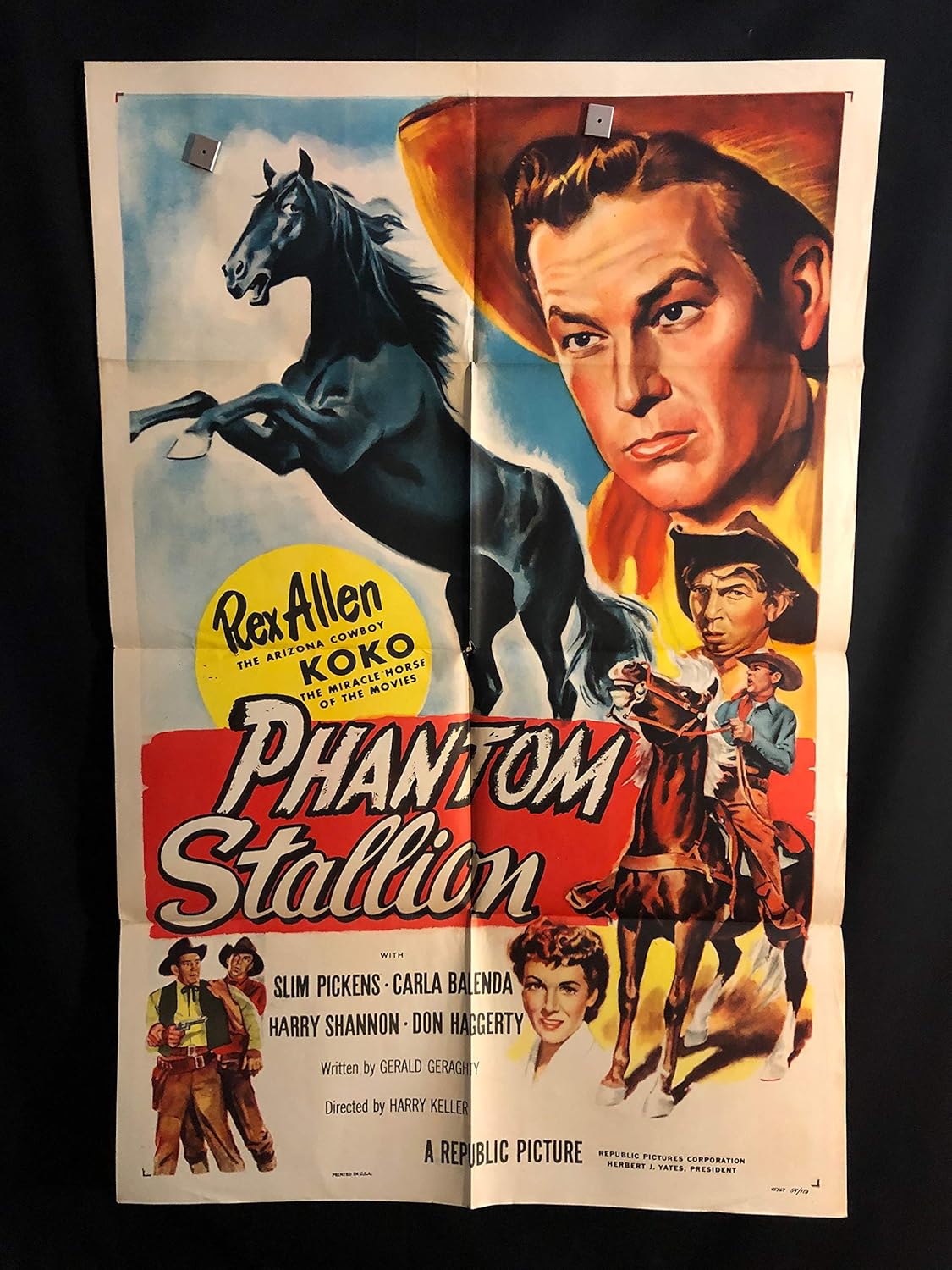 Phantom Stallion 1954 Original Vintage One Sheet Movie Poster, Cowboy ...