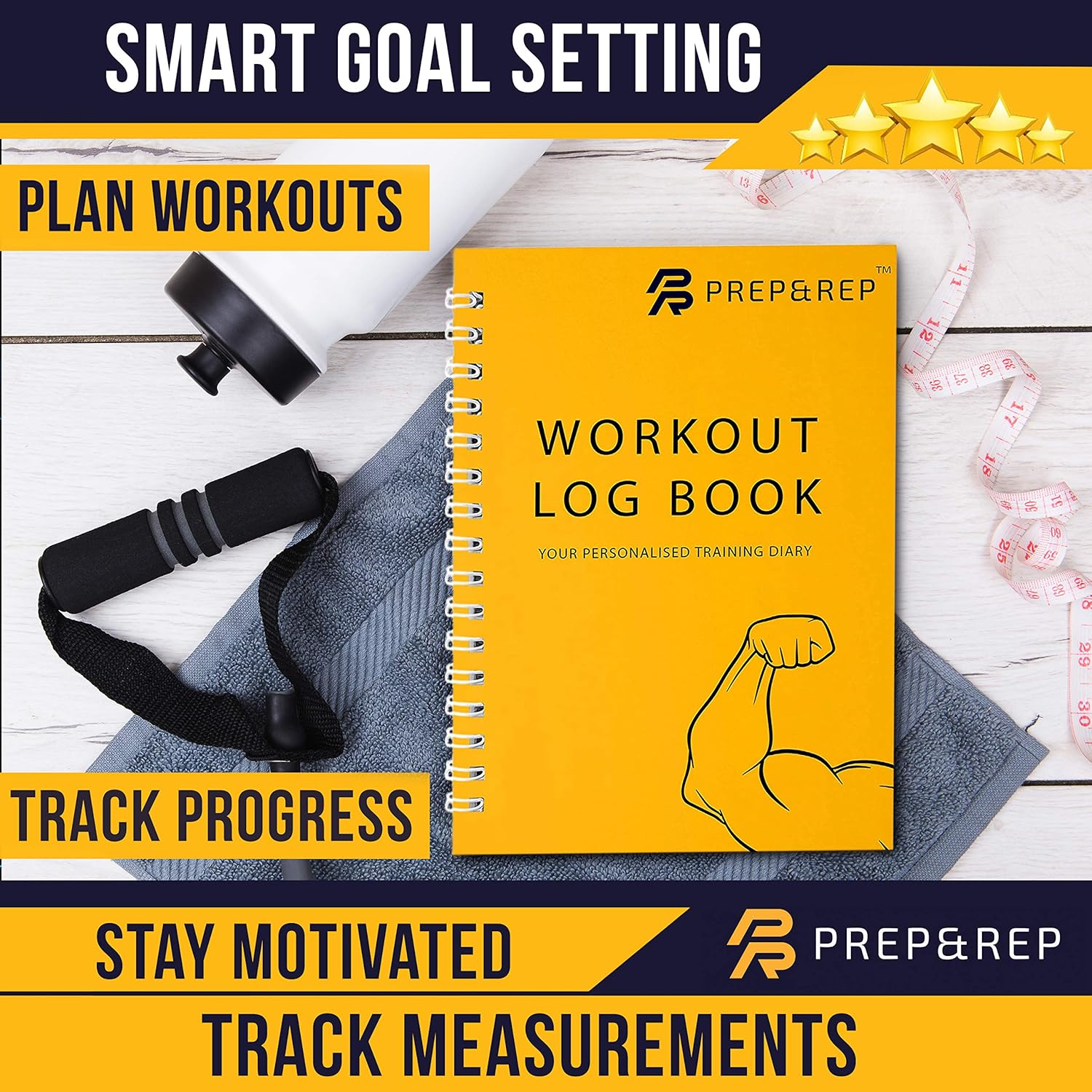 Prep and Rep Gym Workout Logbook | 114 Training Record Pages | A5 Gym ...