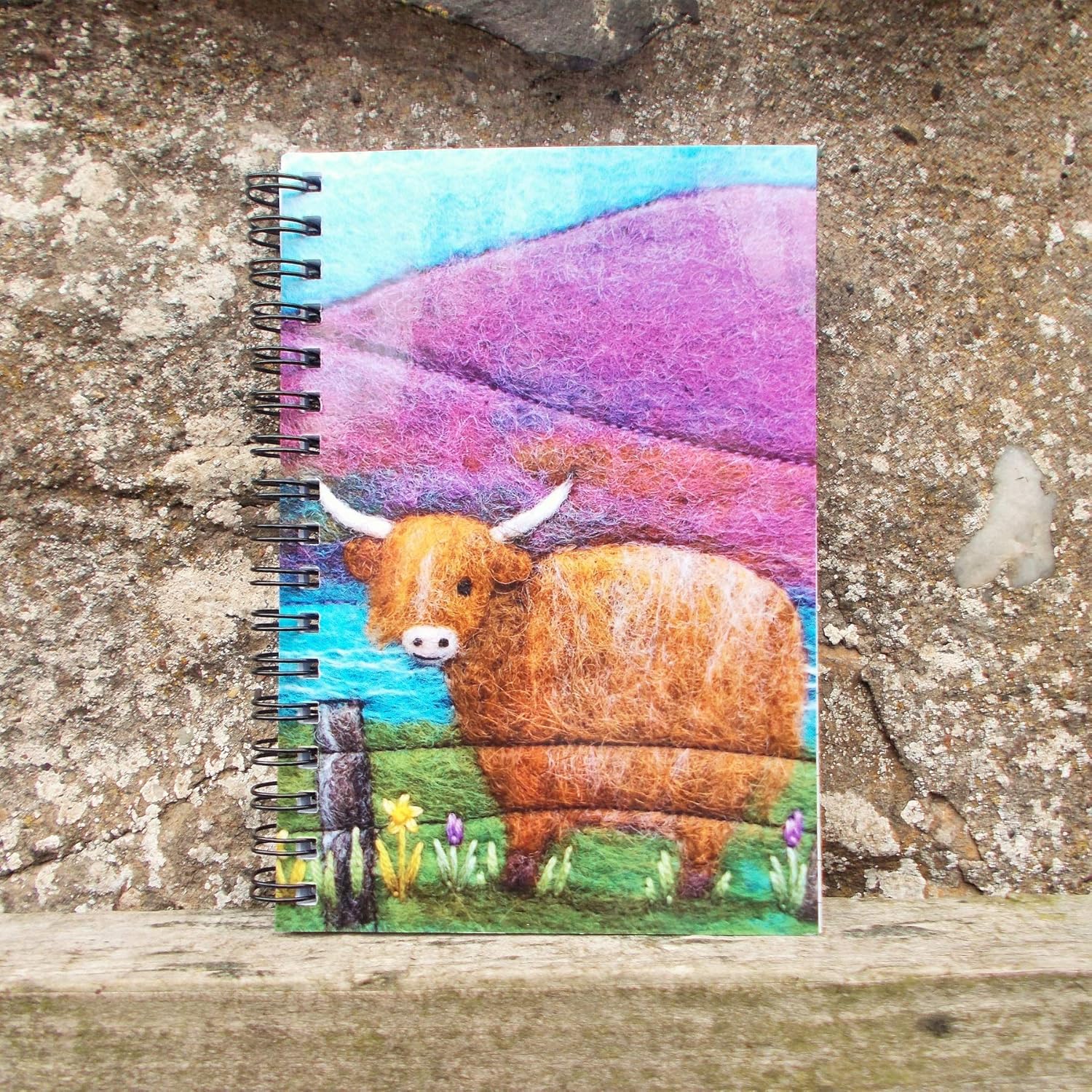 Highland Cow Notebook, A6 Pocket Sized with both plain and ruled pages ...