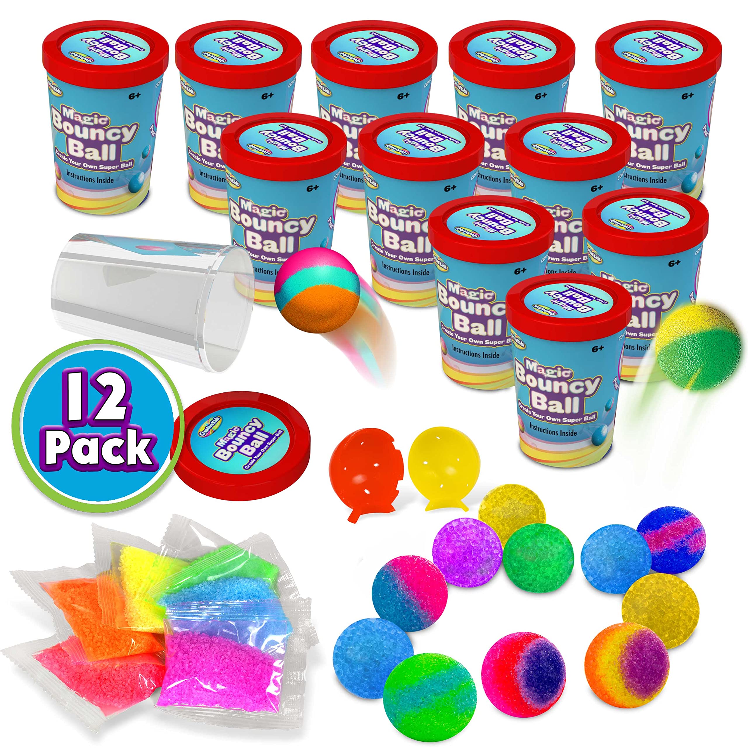 Creative Kids Make Your Own Bouncy Ball Kit - 12 Individual Packs - DIY ...