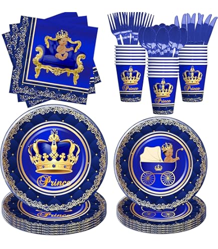 Invitaciones Para Baby Shower En Azul Real Y Dorado Invitación