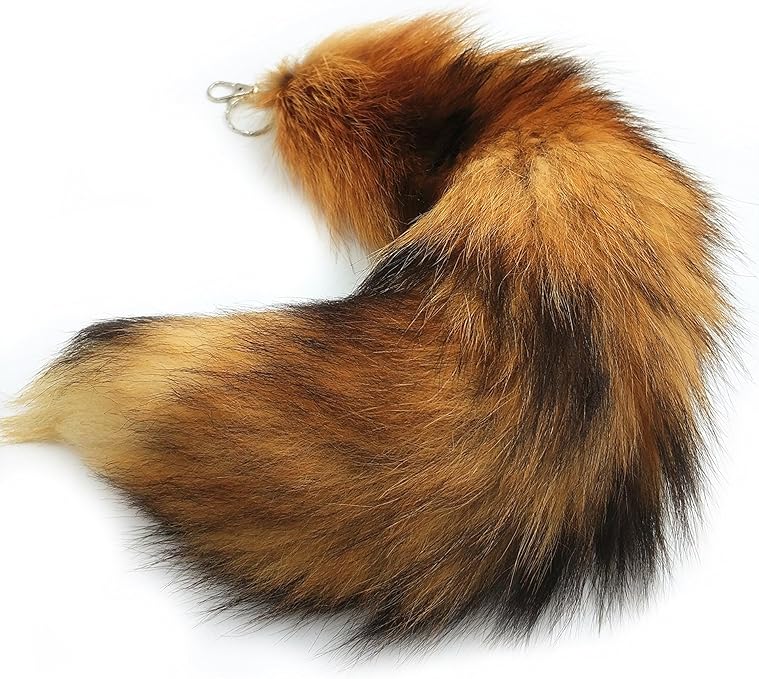 Amazon.com: Fox Tail Keychain Fox Key Ring Hook Extra Huge Soft Fluffy ...
