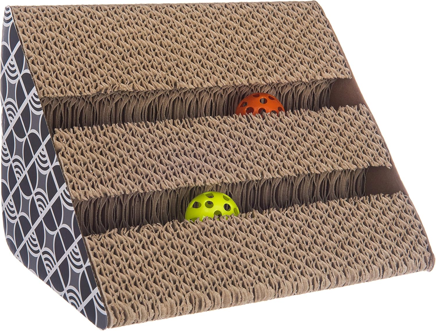 Petlicity Triangular Cat Scratch Post and Intelligence Toy with ...