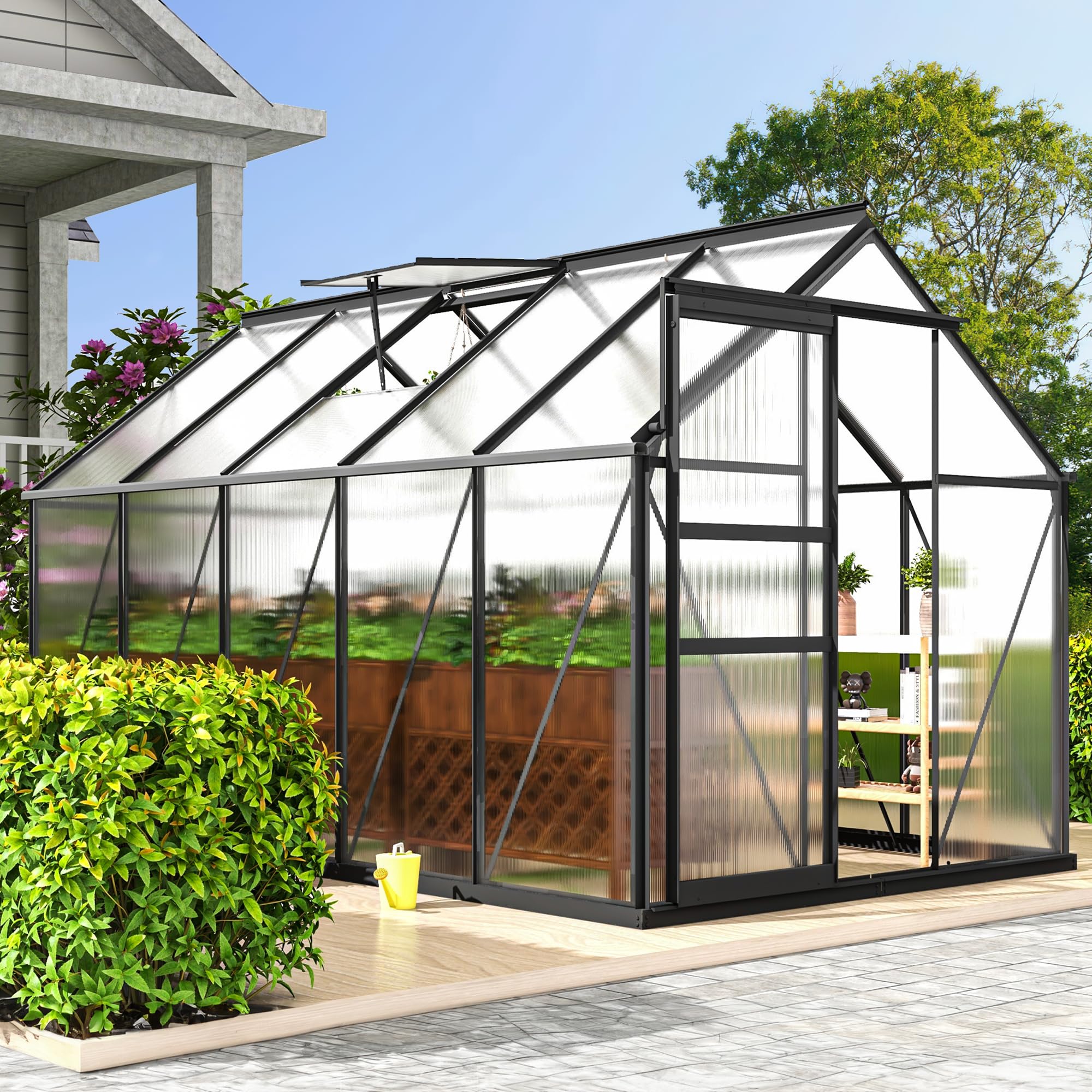 DWVO 6x10FT Polycarbonate Greenhouse Heavy Duty Green Houses Outdoor ...