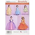 Amazon.com: Simplicity 1303 Girl's Halloween Costume Princess Dress ...