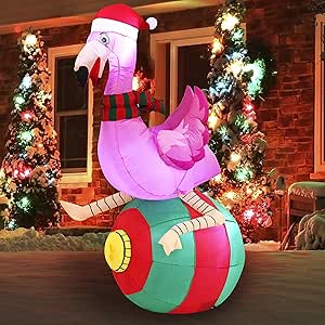 Amazon.com: Joiedomi Christmas Inflatable Decorations Flamingo on ...
