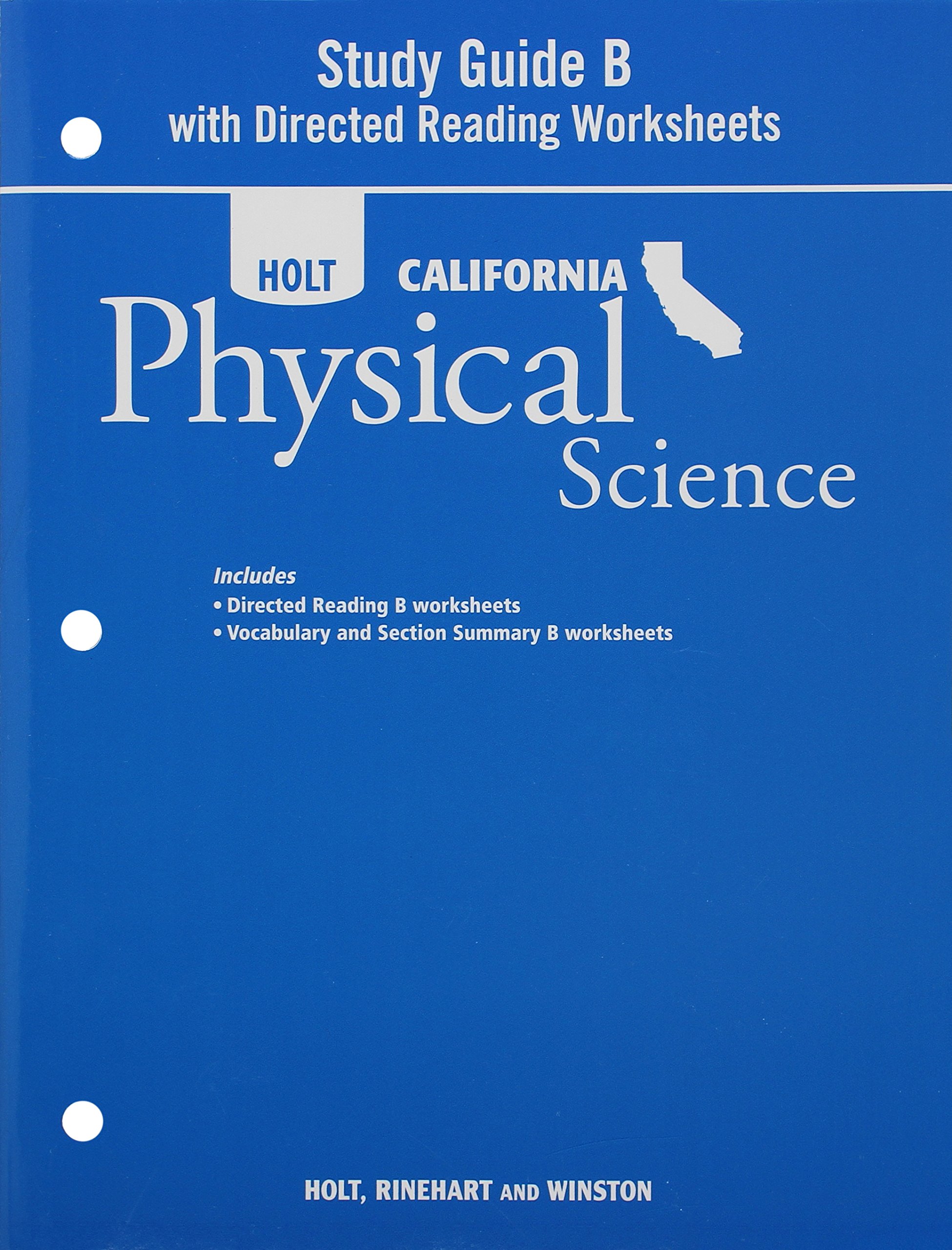 Holt California Physical Science Study Guide B Answer Key Study Poster Holt California Physical Science Study Guide B Answer Key Study Poster