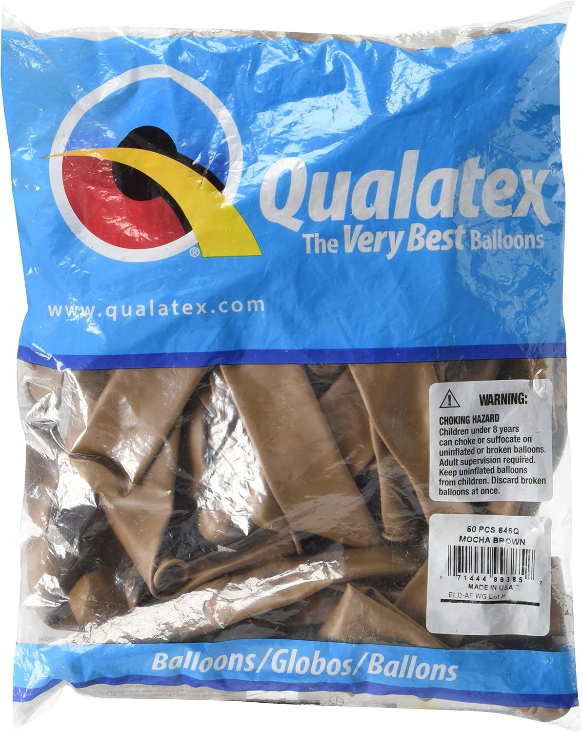 Amazon.com: Qualatex 646Q Large Twisting Balloons, Mocha Brown - (50 ...