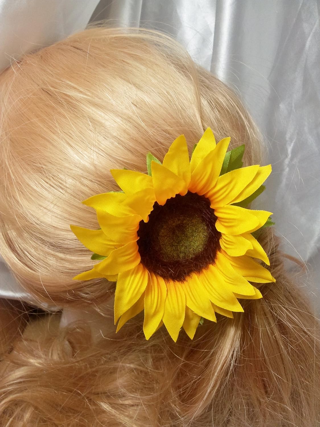 Sunflower Yellow Artificial Hair Flower Clip: Amazon.co.uk: Kitchen & Home