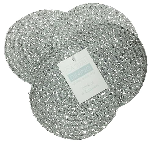 Set Of 4 Silver Colour Beaded Coasters: Amazon.co.uk: Computers ...