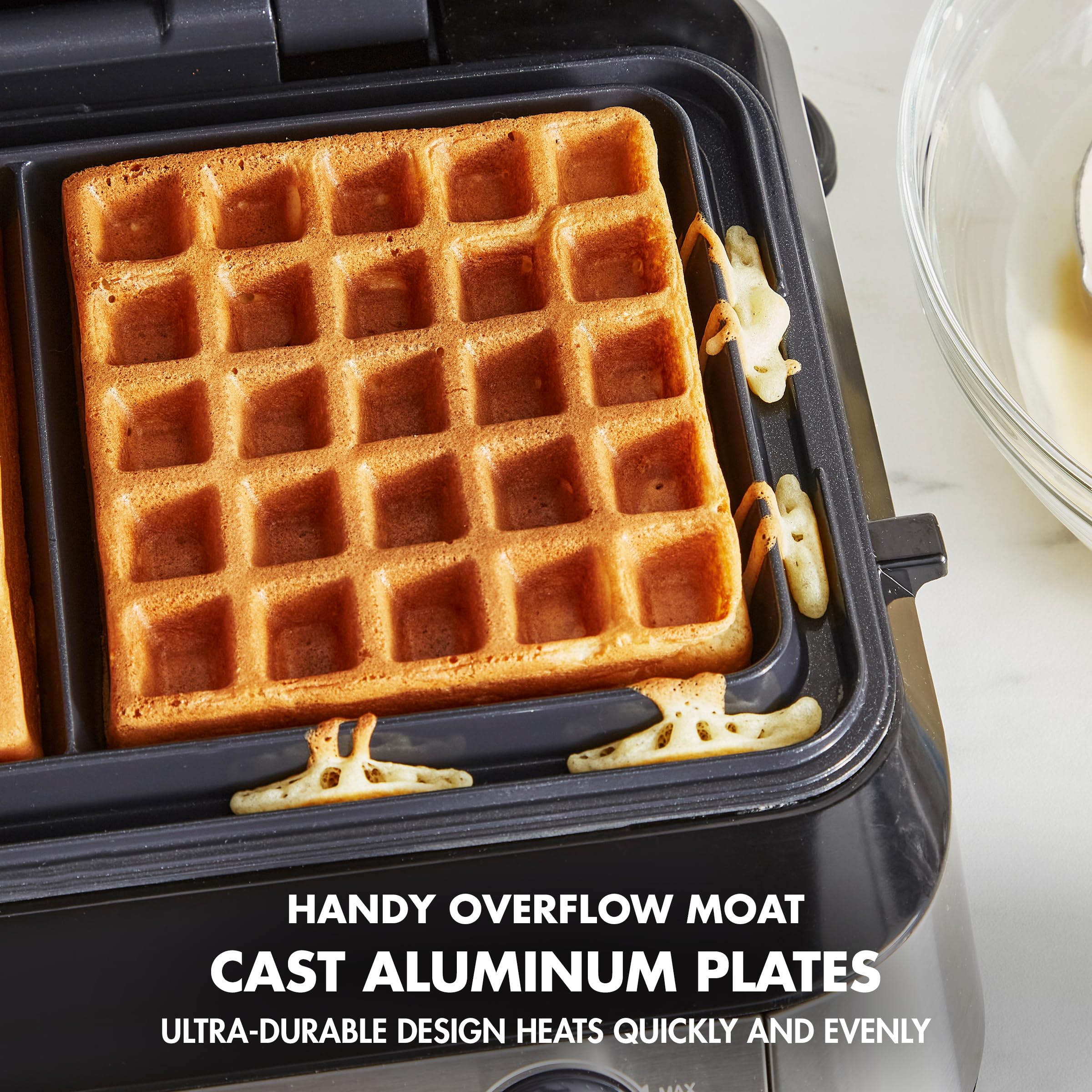 Mua Stainless Steel 2-Square Waffle Maker Iron, Healthy Ceramic ...