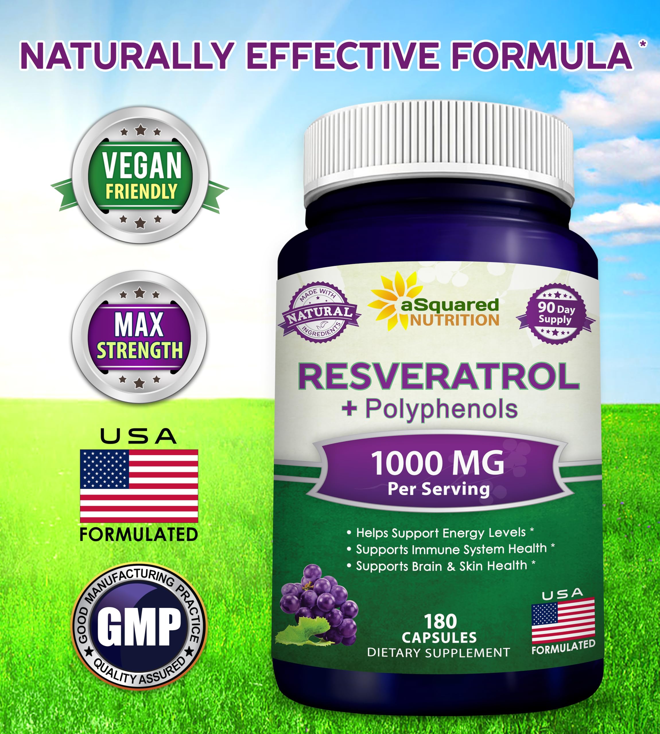 Mua Natural Resveratrol with Red Wine Extract - 180 Capsules - Trans ...