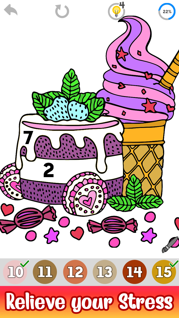Cakes Color By Number - Desserts Coloring Book:Amazon.com:Appstore for ...