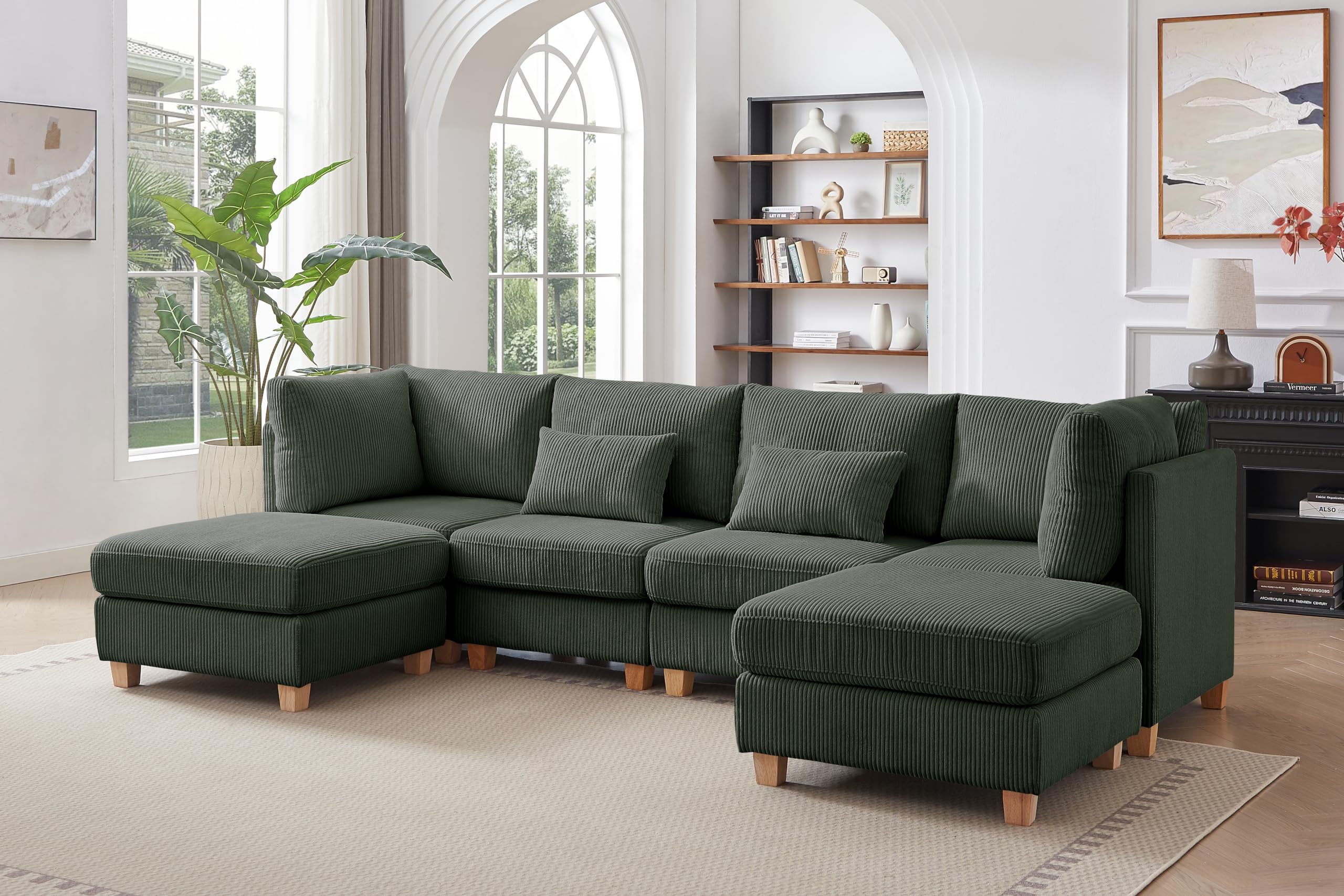 FANYE U-Shape Free Combinable Convertible Modular Sectional Sofa Couch ...