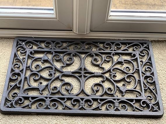 Cast Iron Rectangular Ornate Door Mat: Amazon.co.uk: Kitchen & Home