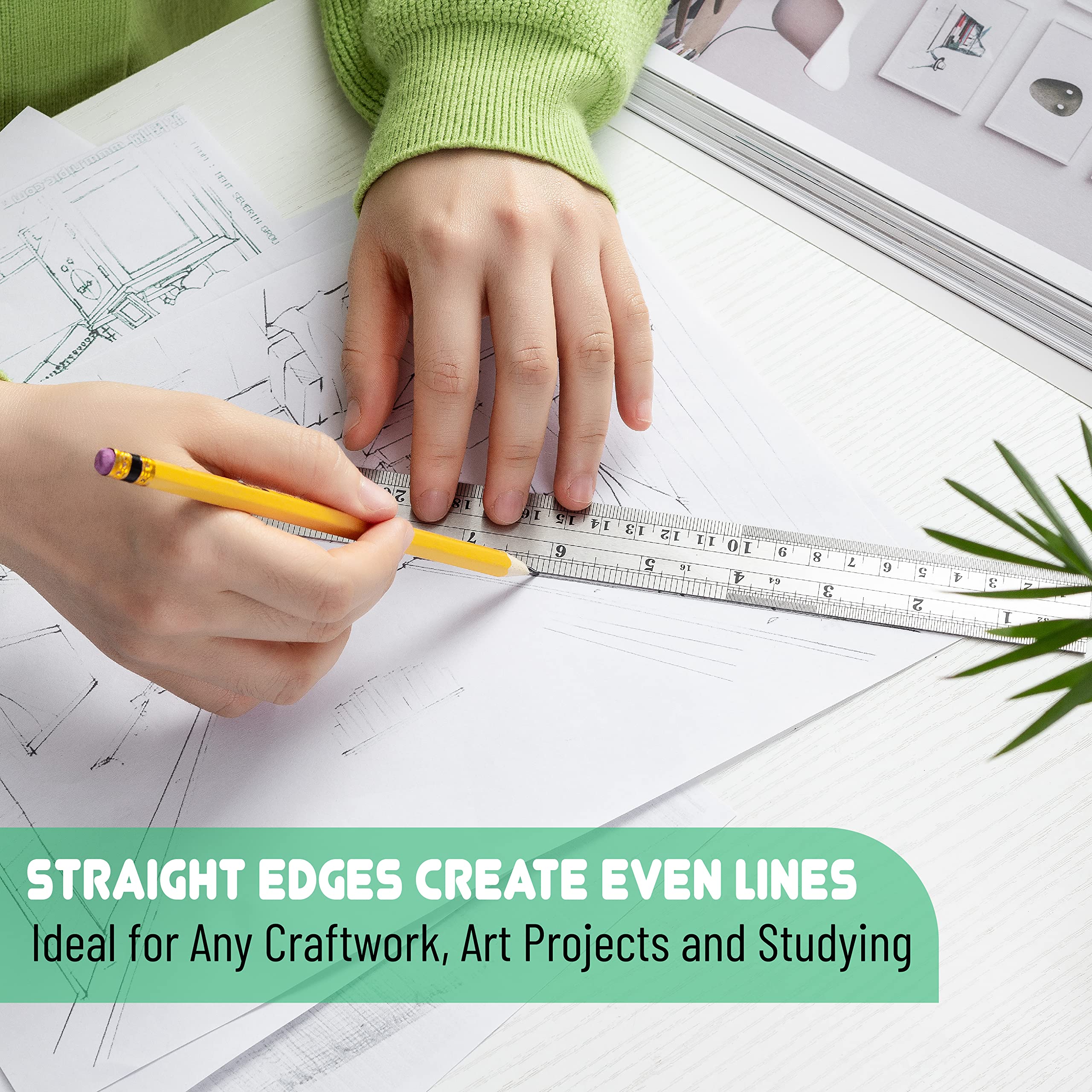 Mua Mr. Pen Steel Rulers, 6 inch and 12 inch Metal Rulers, Pack of 2 ...