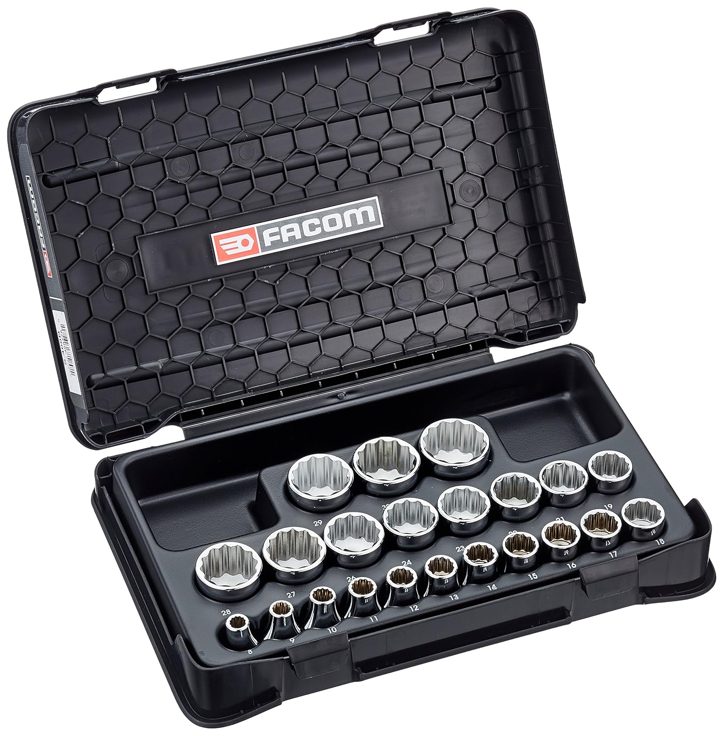 FACOM S.400B Series S.400 1/2" Metric 12-Point Sockets Set, 22-Piece ...