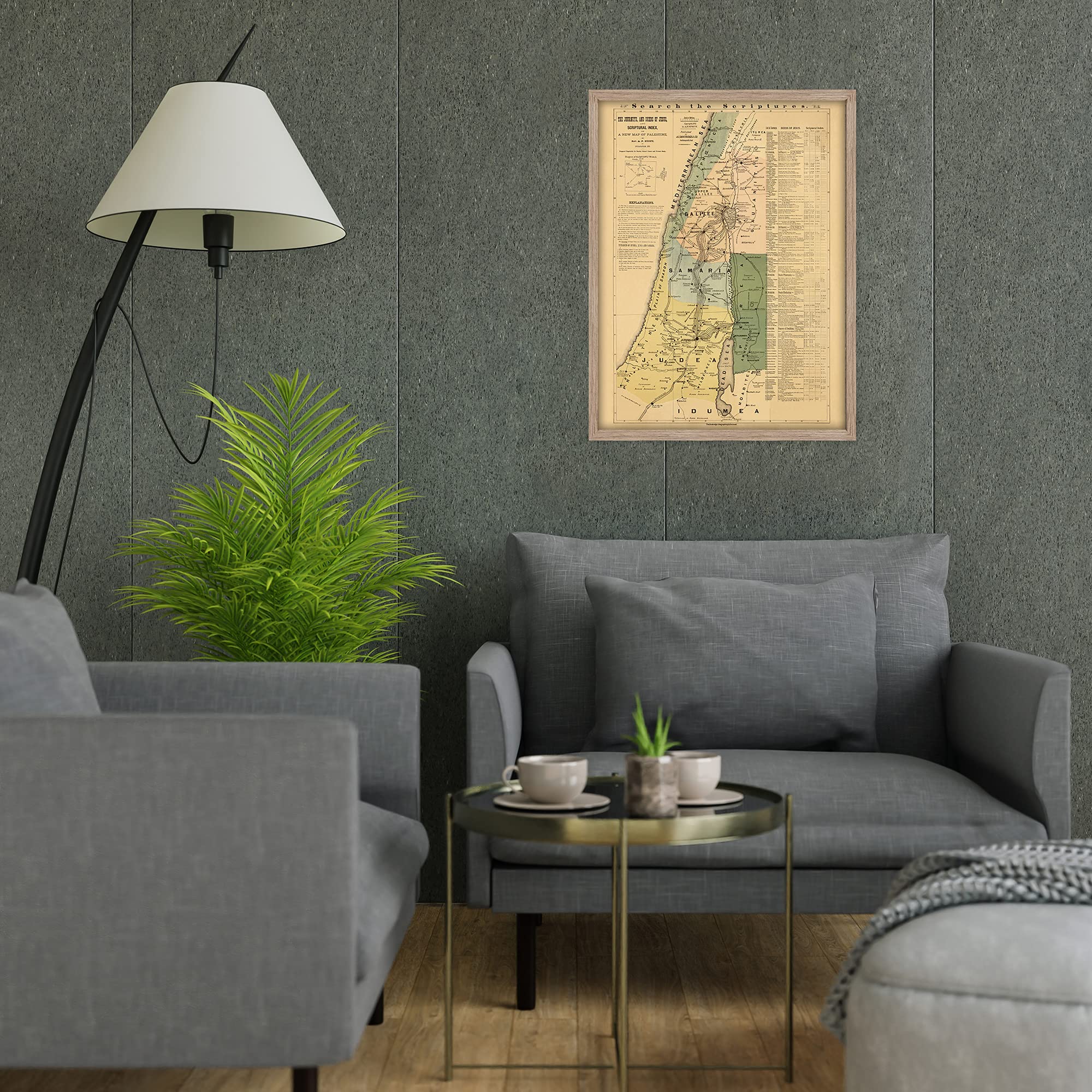 HISTORIX Vintage 1881 The Journeys And Deeds Of Jesus Christ Map ...