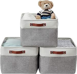 DECOMOMO Foldable Storage Bin | Rugged Canvas Fabric Cube Container ...