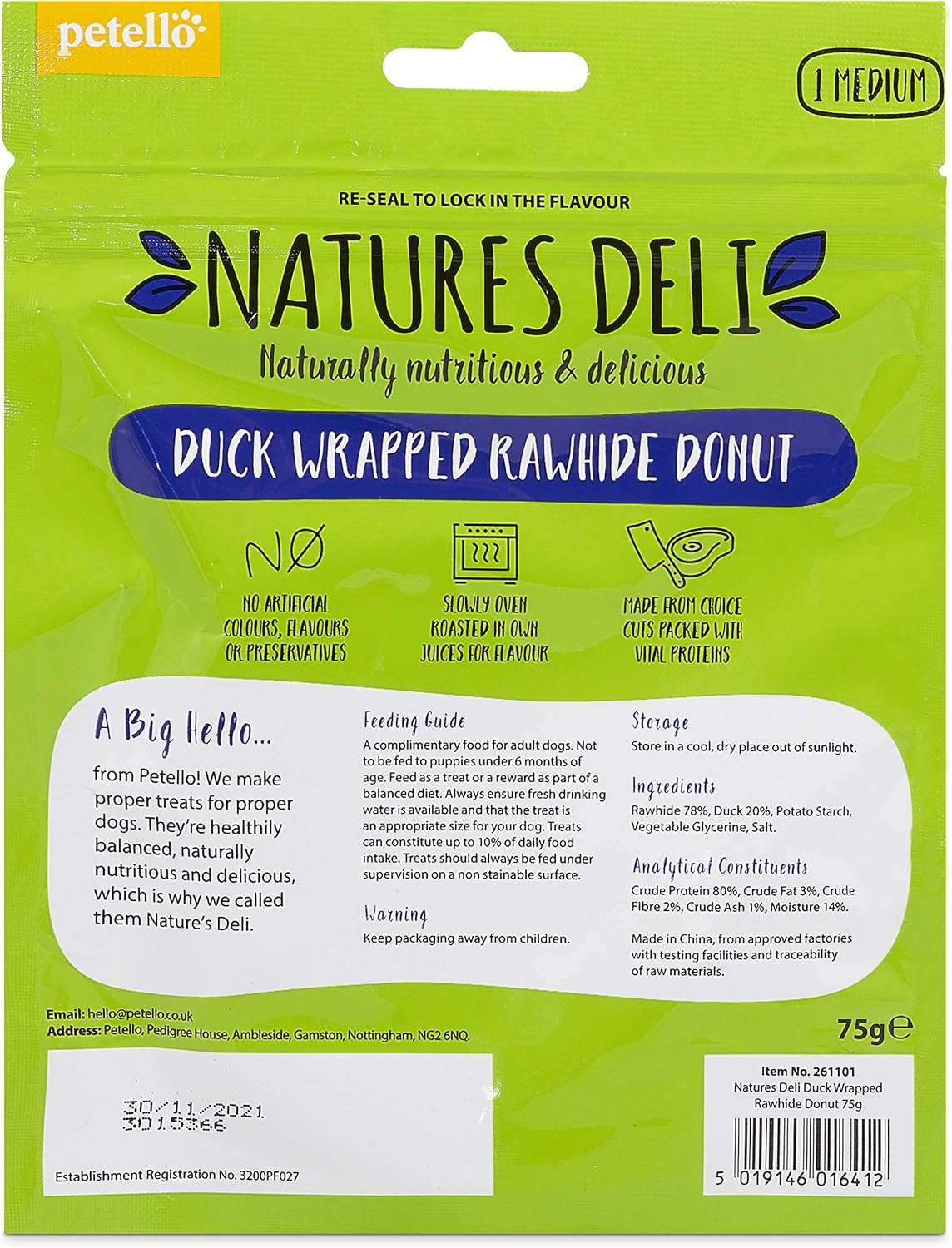 Natures Deli Duck Wrapped Rawhide Donut Dog Treat – Dental Chew ...